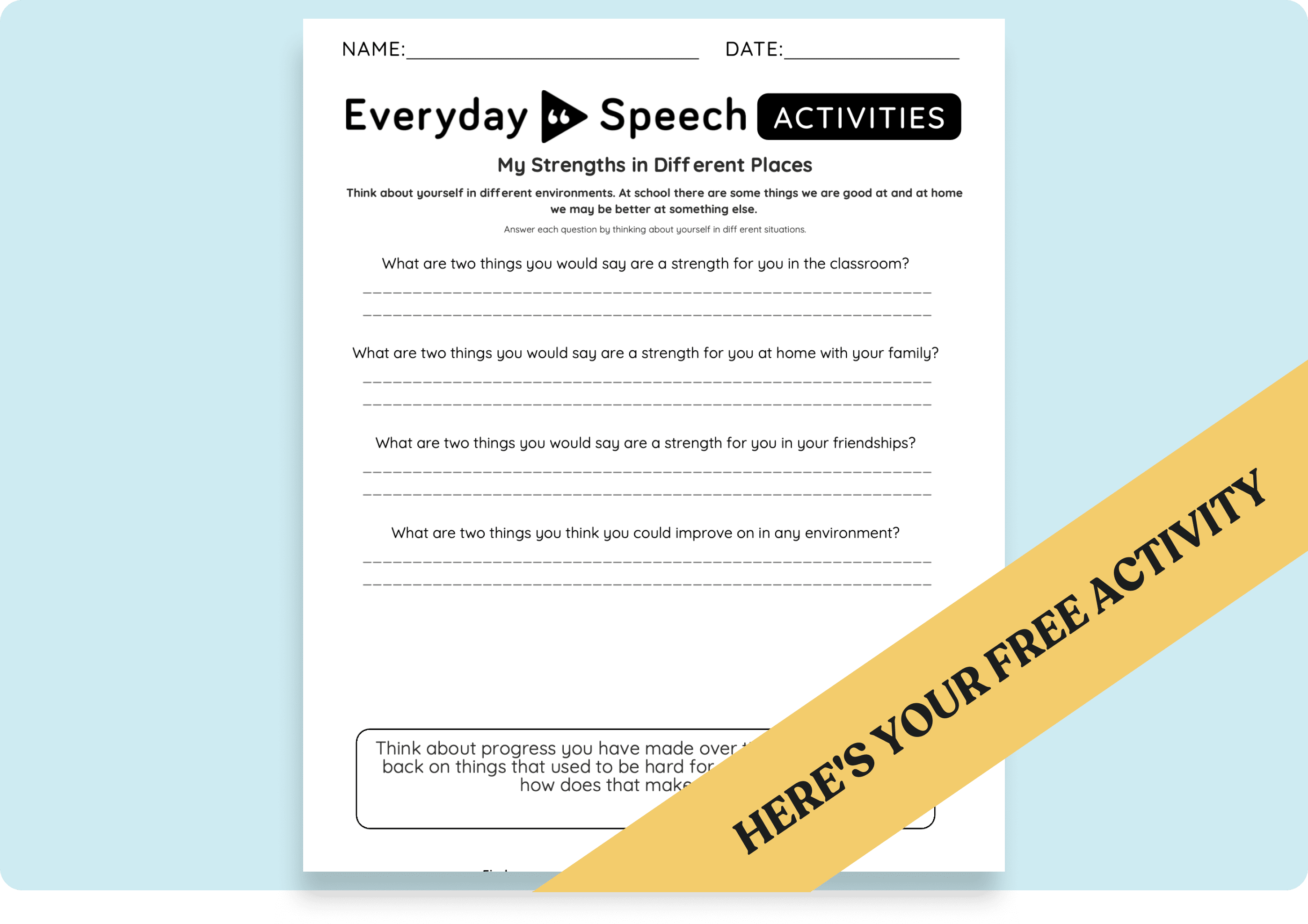 Free High School Worksheet: Help Students Discover and Apply Their Strengths | Everyday Speech