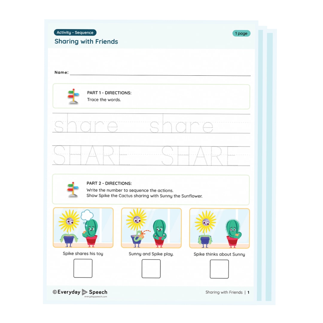 Free Preschool Sharing Material | Everyday Speech