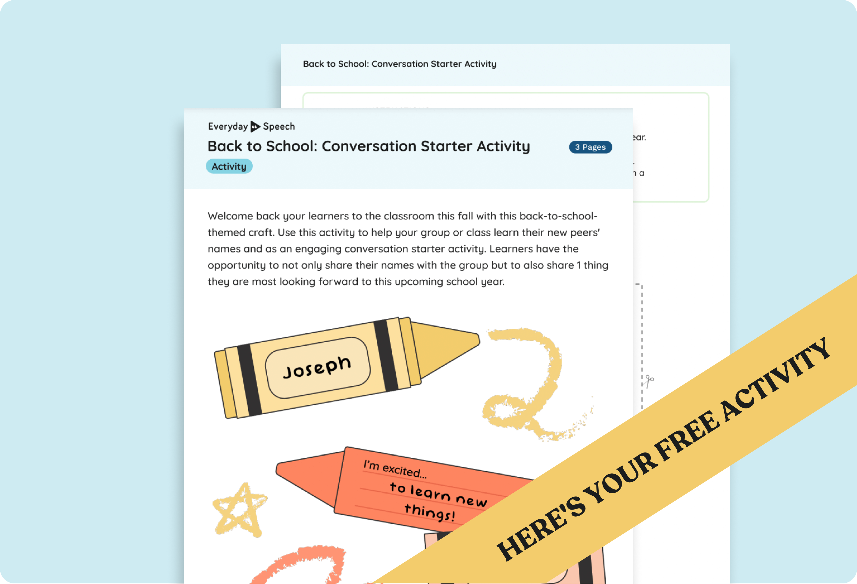 Elementary Conversation Skills Activity: Back to School Conversation ...