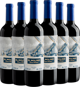 Kit 6 El Molino Malbec por R$27,90 cada garrafa