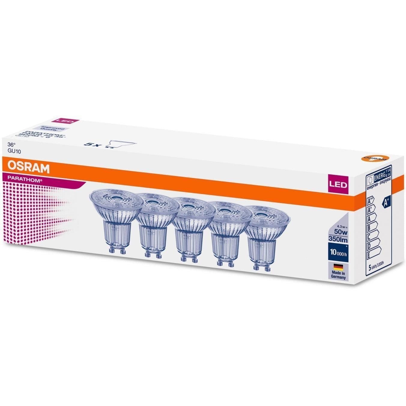 Köp Osram Parathom Led Par16 4 3w 830 50w 36° Gu10 Paket Med 5 St