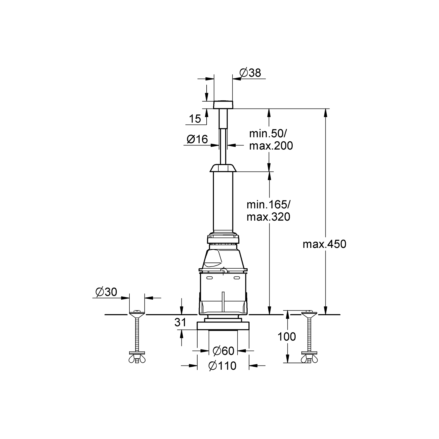 GROHE Dal Servoafløbsventil| Køb hos BilligVVS