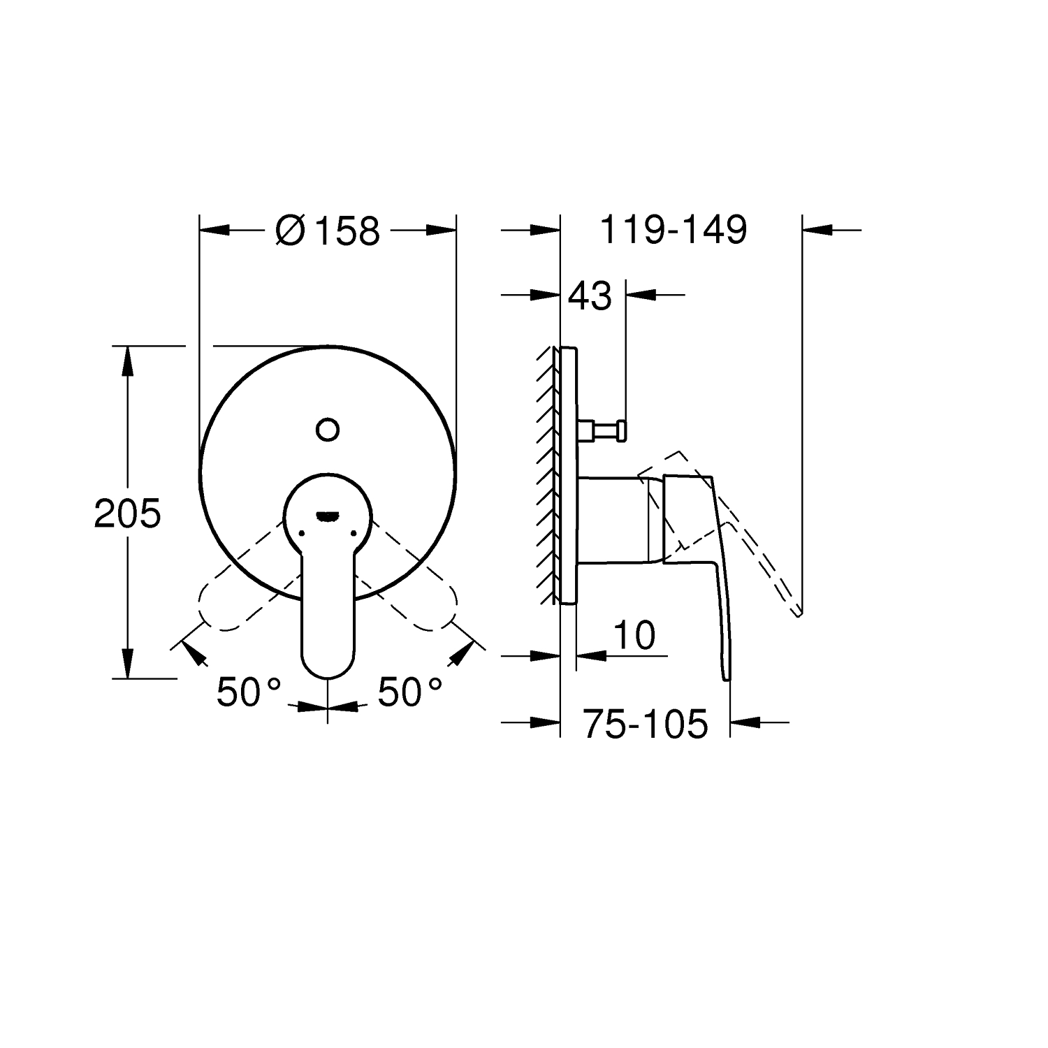 Grohe Eurostyle Cosmo forplade etgrebs til badekar|LavprisVVS
