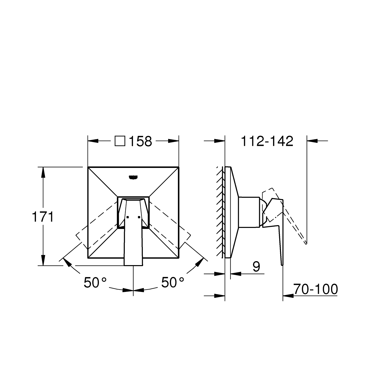Grohe Allure Brilliant forplade etgrebs | til SmartBox bruser