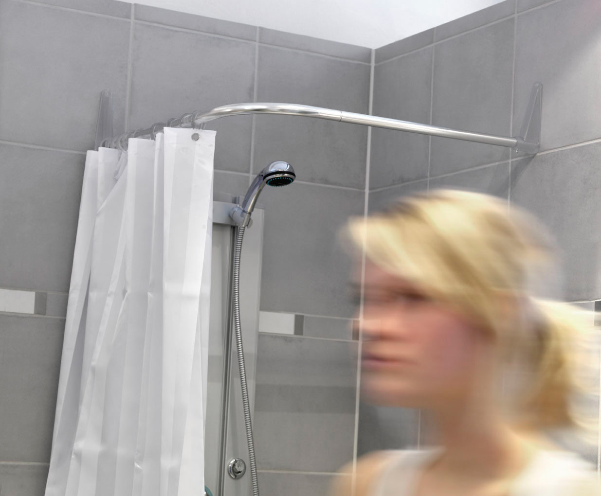 Erica 2000 badeforhængsstang, 85x85 cm, hvid | E11910 | LavprisVVS.dk