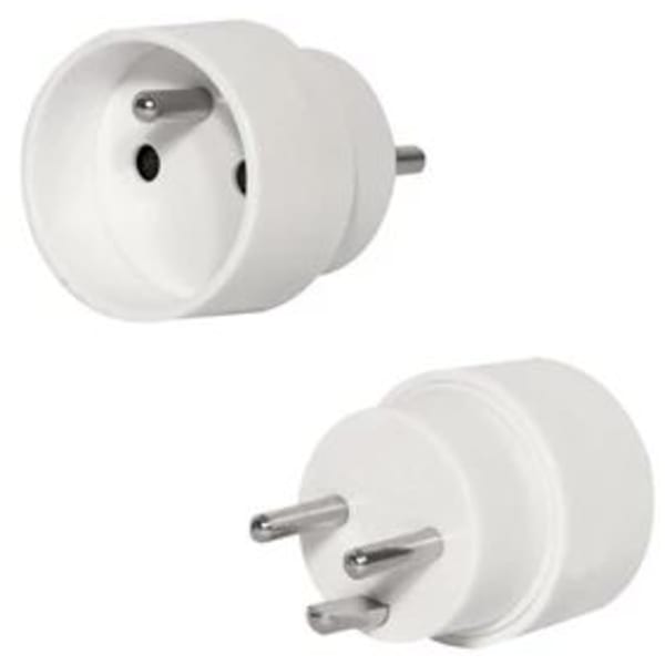 Heatcom Hybrid adapter stik, schuko til DK stik, hvid | 3160531