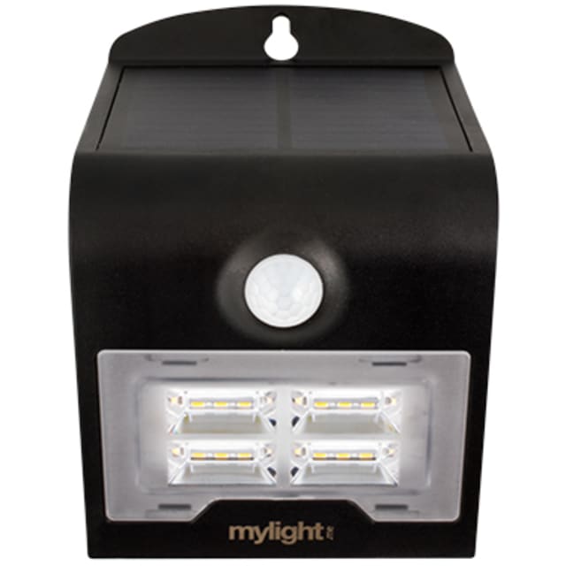 Mylight væglampe med sensor & solcelle, 2W | 0144600111