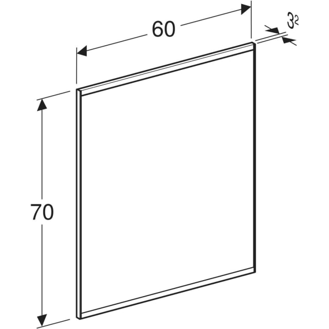 Geberit Option Plus Square spejl med LED lys | 60x70 | lavprisvvs