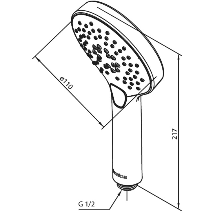 Damixa Silhouet håndbruser, vandbesparende, børstet messing | 766867900