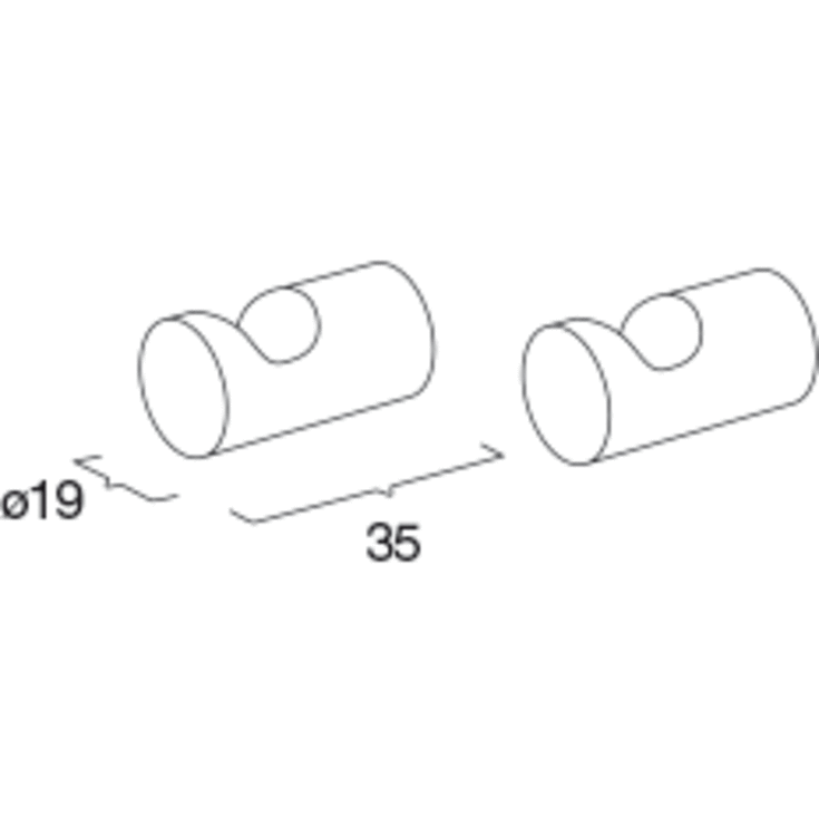 Pressalit Curve handdukskrok, 2 stk, rostfritt stål | Q30160