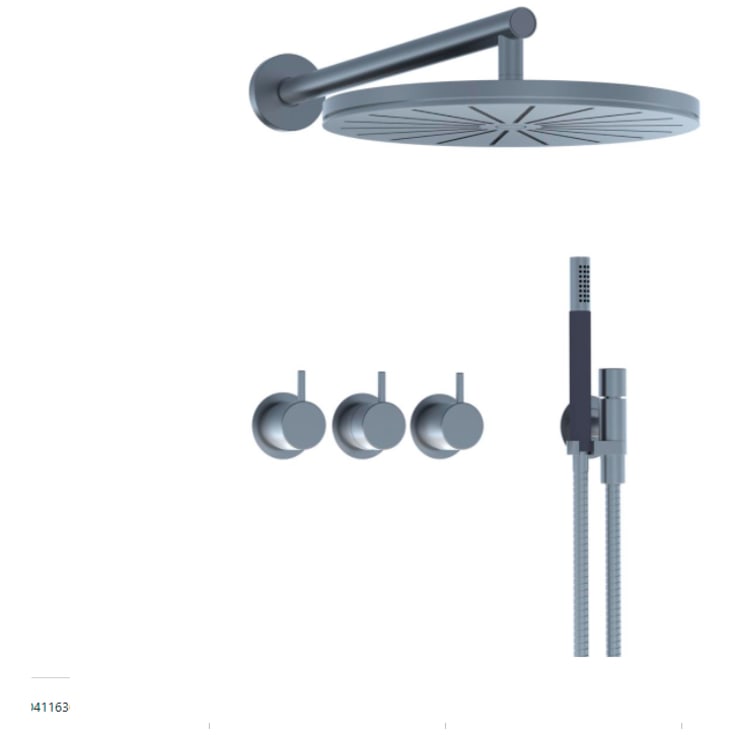 Vola 5471-061 Dusjtermostat, med hode- og hånddusj, sort matt | 5471-061-27