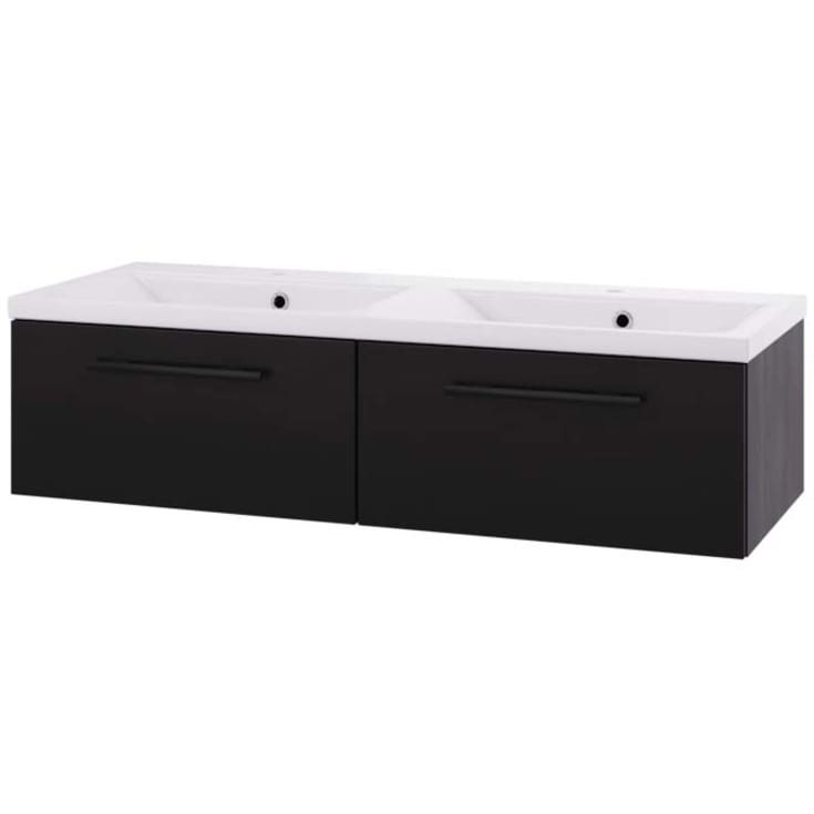 Linn Bad Ingrid servantskap, 2 Skuffer, dobbel, 120x45,3x28,5 cm, sort ...