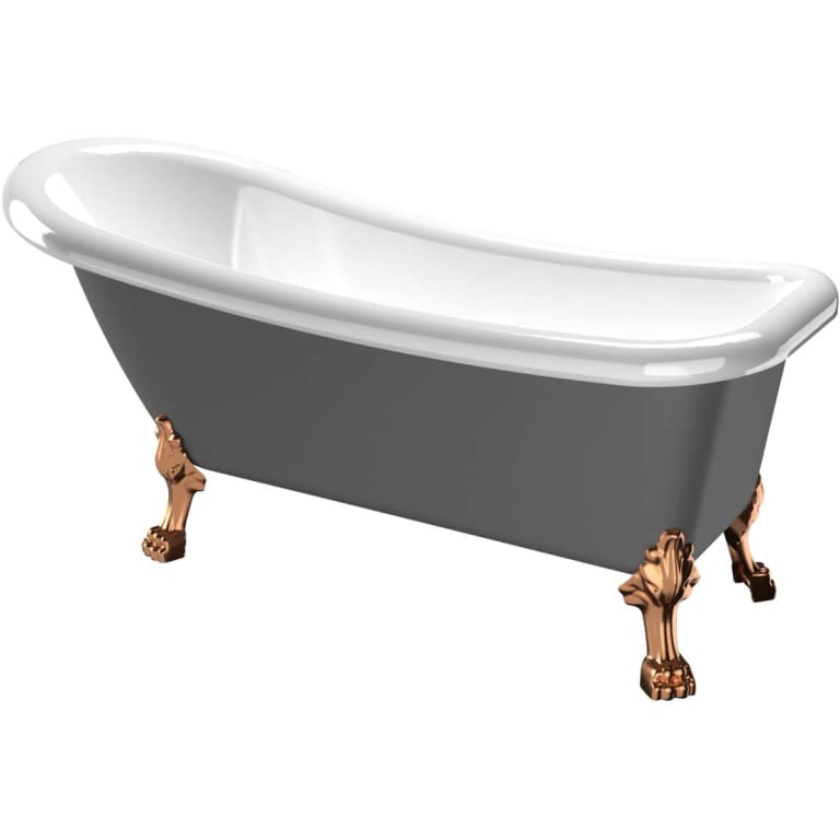 Bathlife Ideal badekar med løveføtter, 153x67cm akryl, messing | 401410017