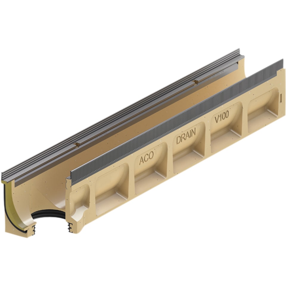 Aco Drain Multiline Seal In V100S afløbsrende, 100 cm, polymerbeton ...