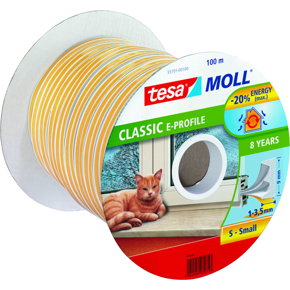 Tesamoll tætningsliste, P-profil, 100 m, hvid | 55703-00100-00 | Bestil ...