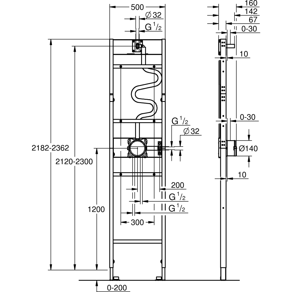 Grohe Rapido Shower Frame Mono bruse-element | 1039939990