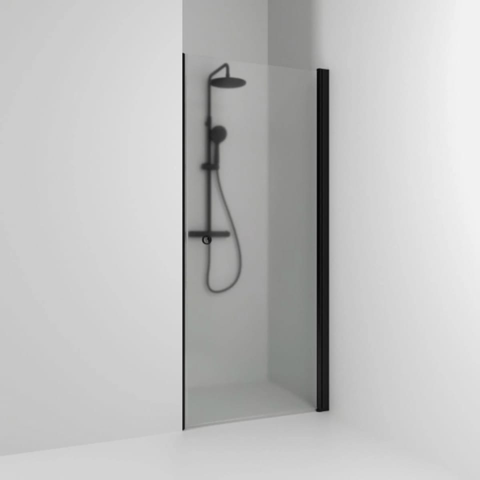 Svedbergs Skoga dusjnisje rett, 80 cm, frostet glass, sort matt profil ...