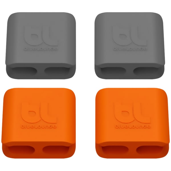 Bluelounge Cableclip kabelklemme, mellem, grå/orange, 6 stk. | CC-MD ...