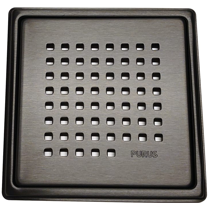 Purus Square Chess afløbsrist, rist og ramme, 161x161 mm, mat sort ...
