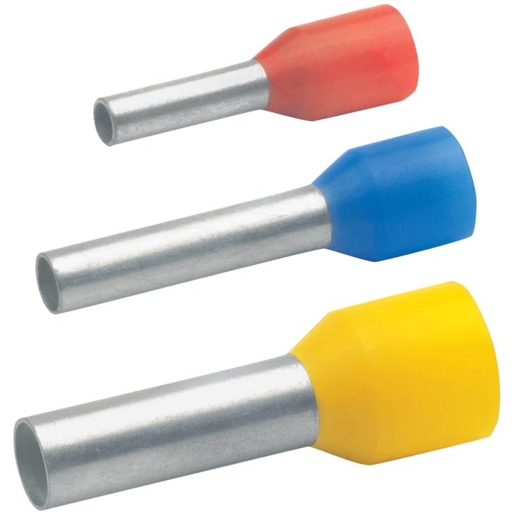 500 stk Terminalrør Isoleret 0,75 mm², L: 8/14 mm grå, DIN 46228 del 4 ...