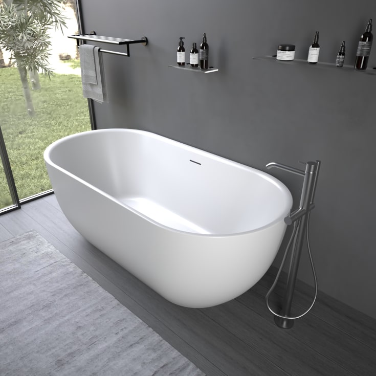 Ideavit Thalia badekar, 170x80 cm, mat hvid | 290308 | BilligVVS.dk