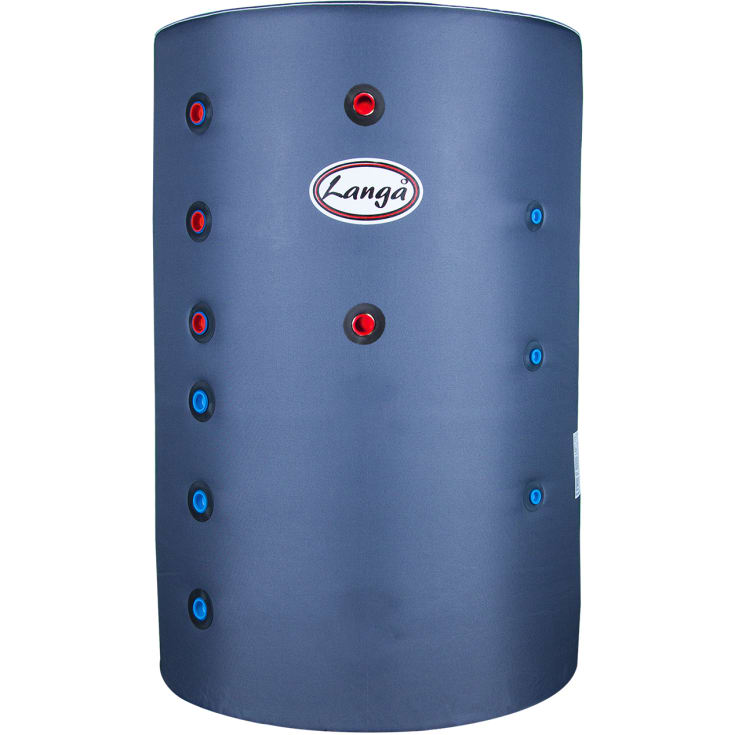Langå buffertank, isoleret, sanitetsspiral, 300 liter | dk300is