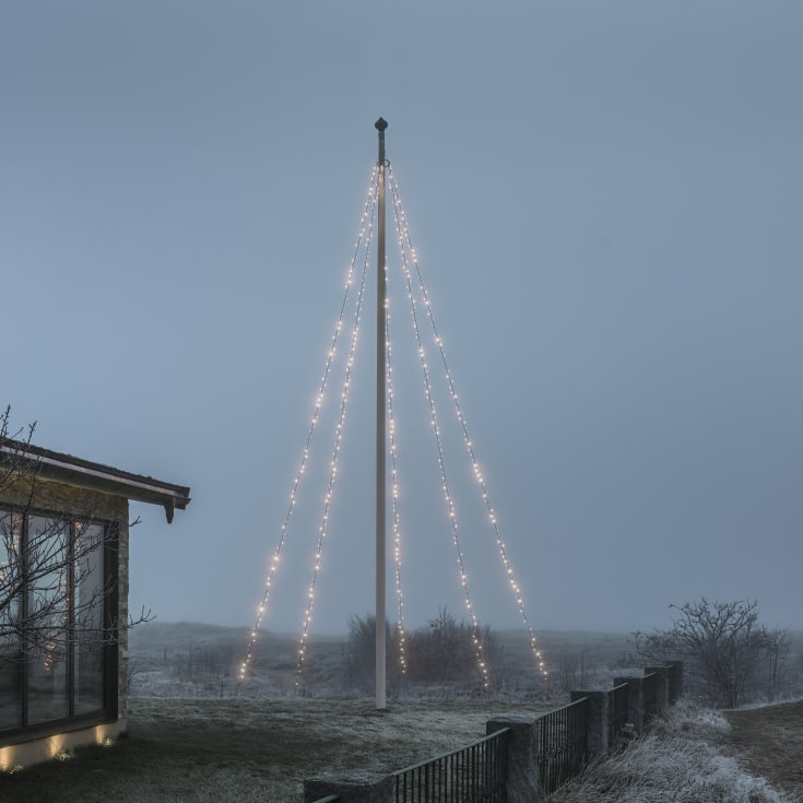 Konstsmide lyskæde til flagstang, 500 varm hvide lys, 8 meter | 4781-137