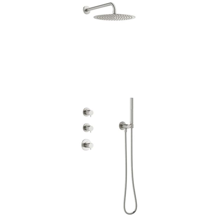 Damixa Iris XS1 brusesæt, vandbesparende, børstet stål | 570654600 - BilligVVS.dk