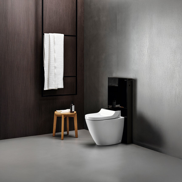 Geberit Monolith cisterne t/ gulvstående toaletter, sort glass | 6166334