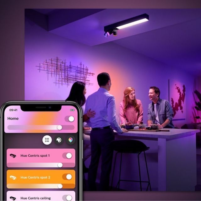 Philips Hue Centris spotter i tak, sort | 915005928201