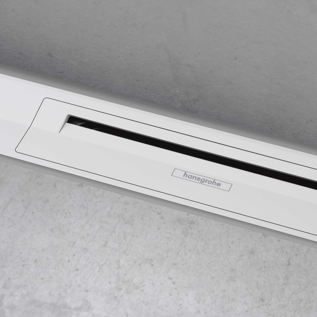 Hansgrohe Raindrain Flex afløbsrende, 1200 mm, fri placering, mat hvid ...