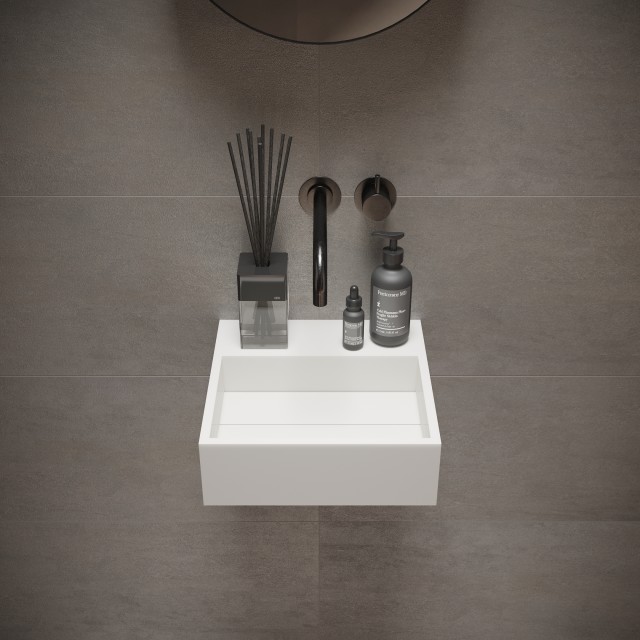 Ideavit SolidCube-30 servant, 30x30 cm, matt hvit | 280170