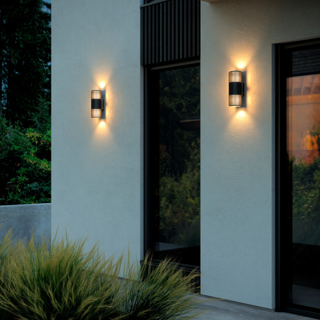 Nordlux Aludra Double utelys vegg, sort | 2418121203