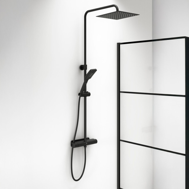 Gustavsberg Estetic Square duschset, matt svart | GB4121843553