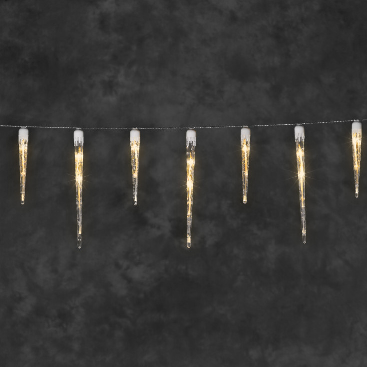 Konstsmide istapper udendørs lyskæde, 24 ravfarvede lys | 2746-802