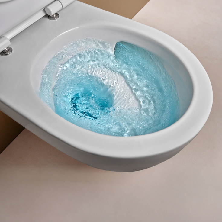 Geberit Acanto væghængt toilet, uden skyllekant, rengøringsvenlig, hvid ...