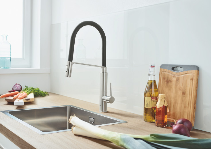 Grohe Feel køkkenarmatur, stål | 31489DC0 - BilligVVS.dk