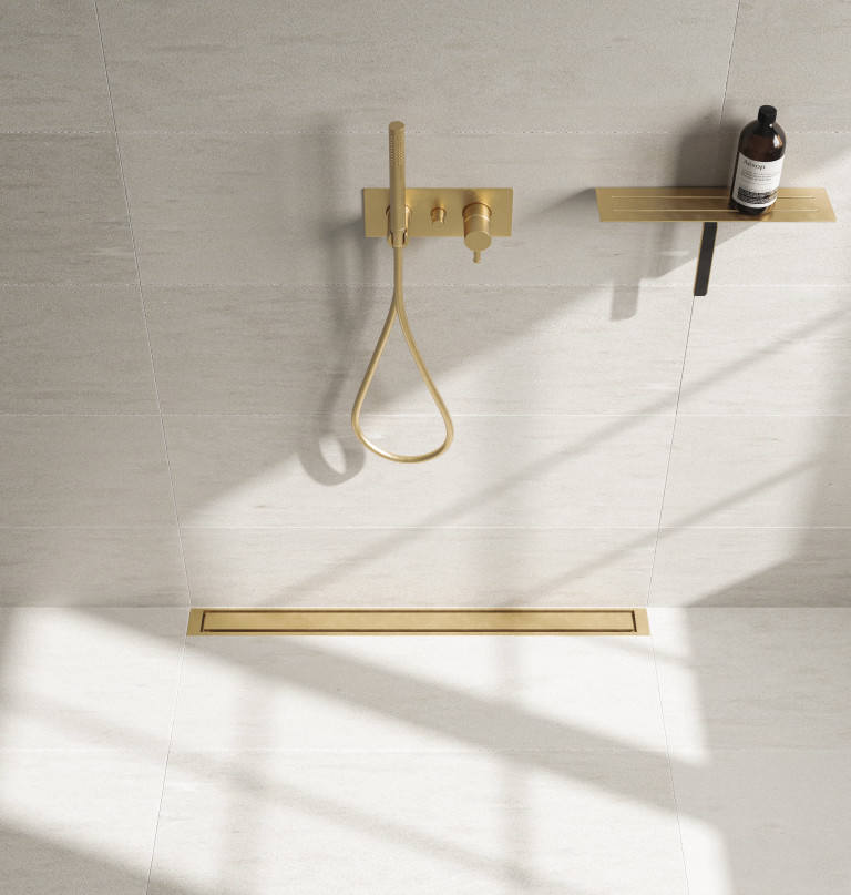 Unidrain rist i børstet messing | Prisvindende design | Køb nu