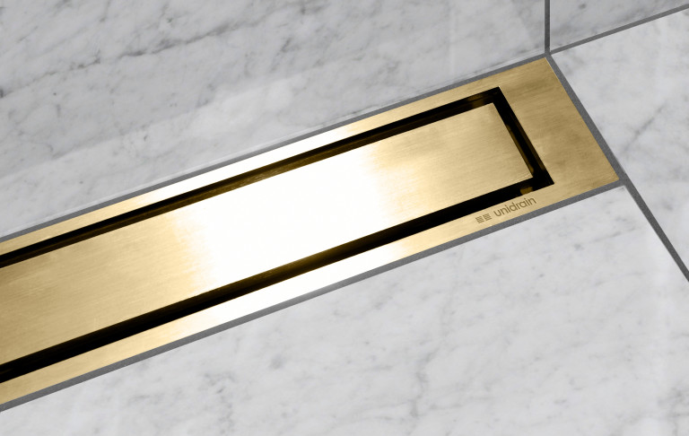 Unidrain HighLine Colour panel rist, 1000 mm, børstet messing | 1920.1015
