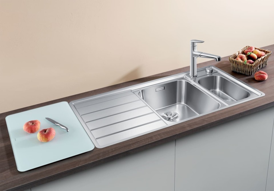 Blanco Axis III 6S-IF højre MXI køkkenvask, 100x51 cm, rustfrit stål ...