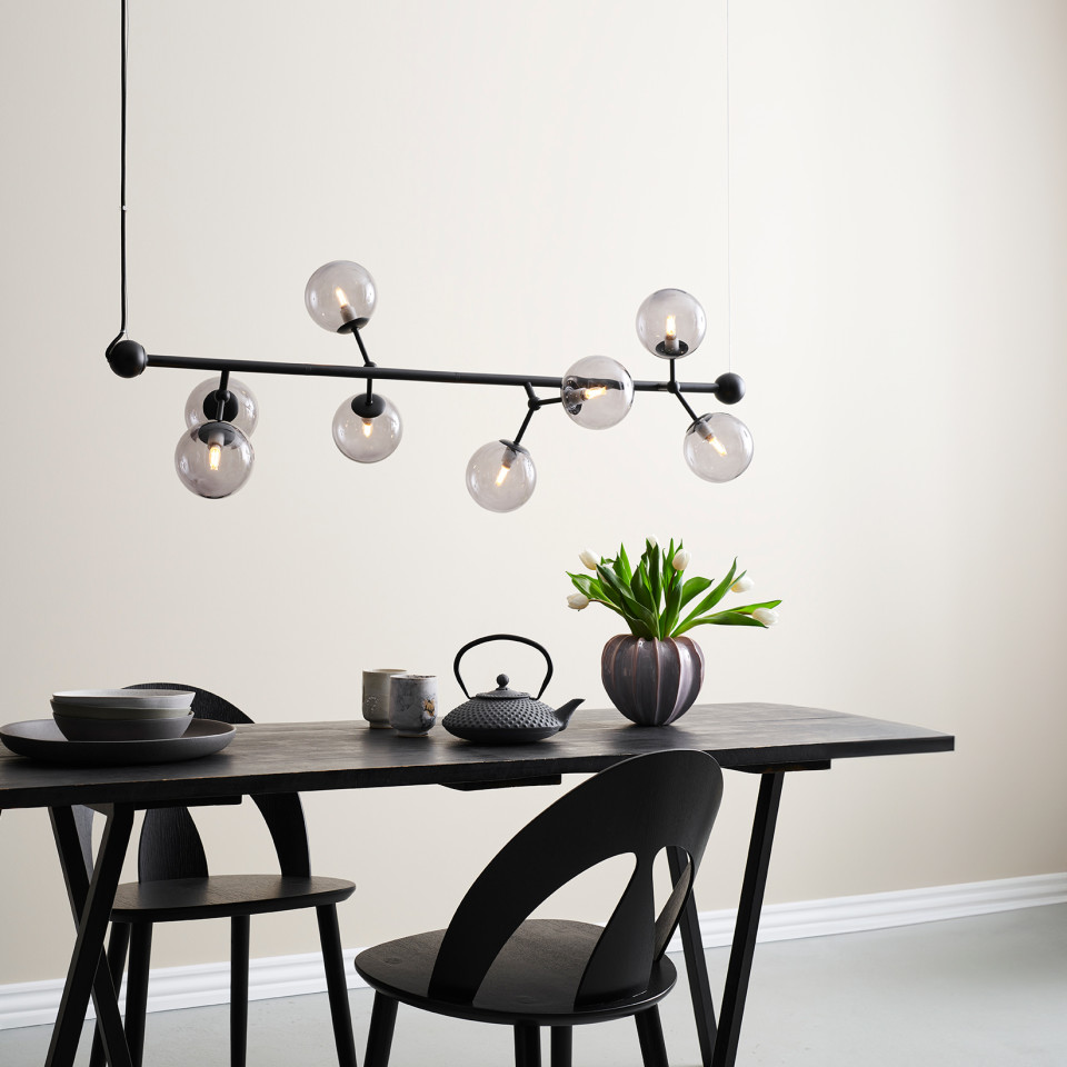 Halo Design Atom mini langbordspendellampe, røykfarget | 738762