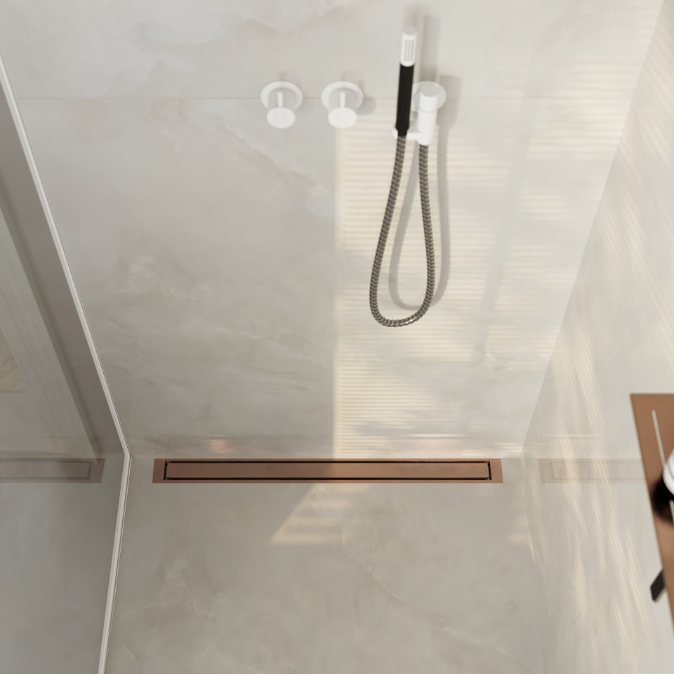 Unidrain HighLine Colour panel rist, 900 mm, børstet kobber | 1920.0916