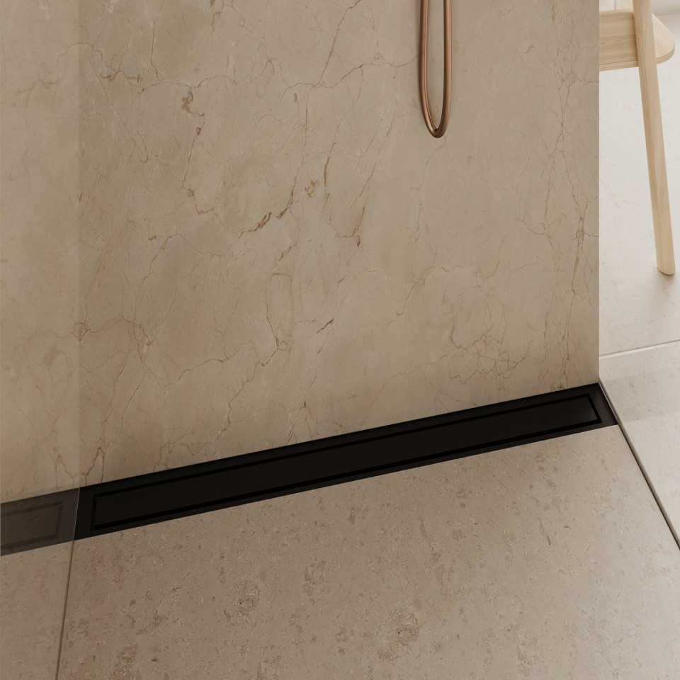 Unidrain HighLine Colour panel rist, 1000 mm, børstet sort | 1920.1017