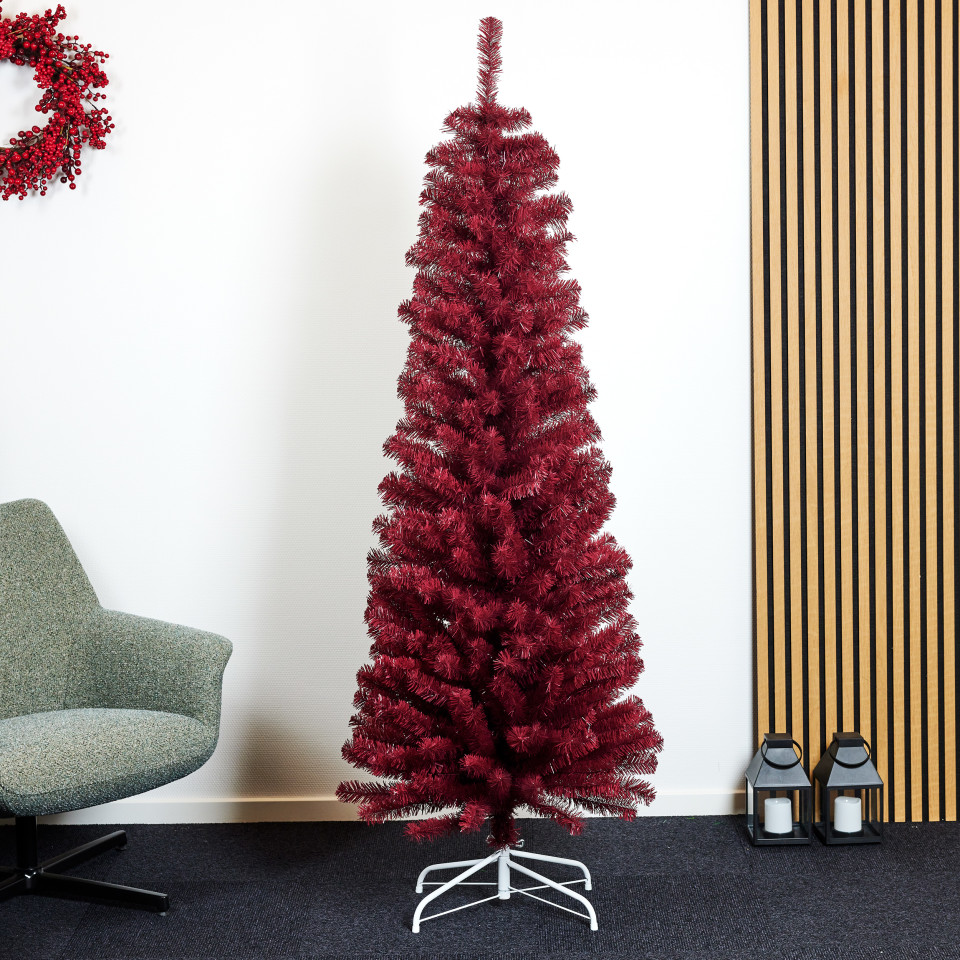 Nordic Winter Bling kunstigt juletræ, mørkerød | 780-187