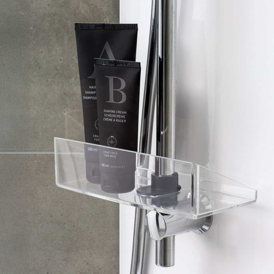 Showerama Comfort brusekabine, 100x100 cm, aluminium profil, klart ...