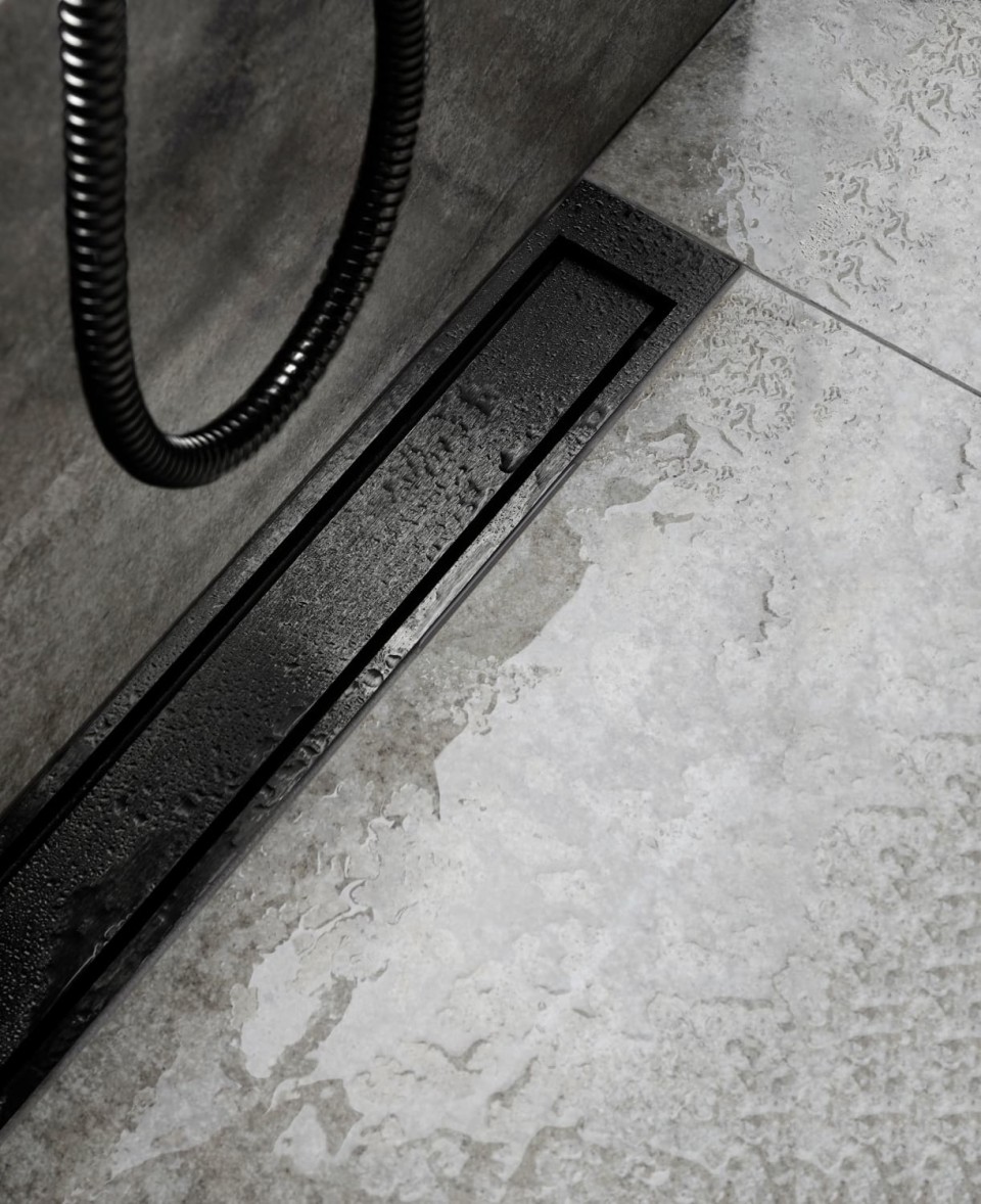 Unidrain HighLine Colour Panel rist, 800 mm, Børstet sort | 1920.0817 ...