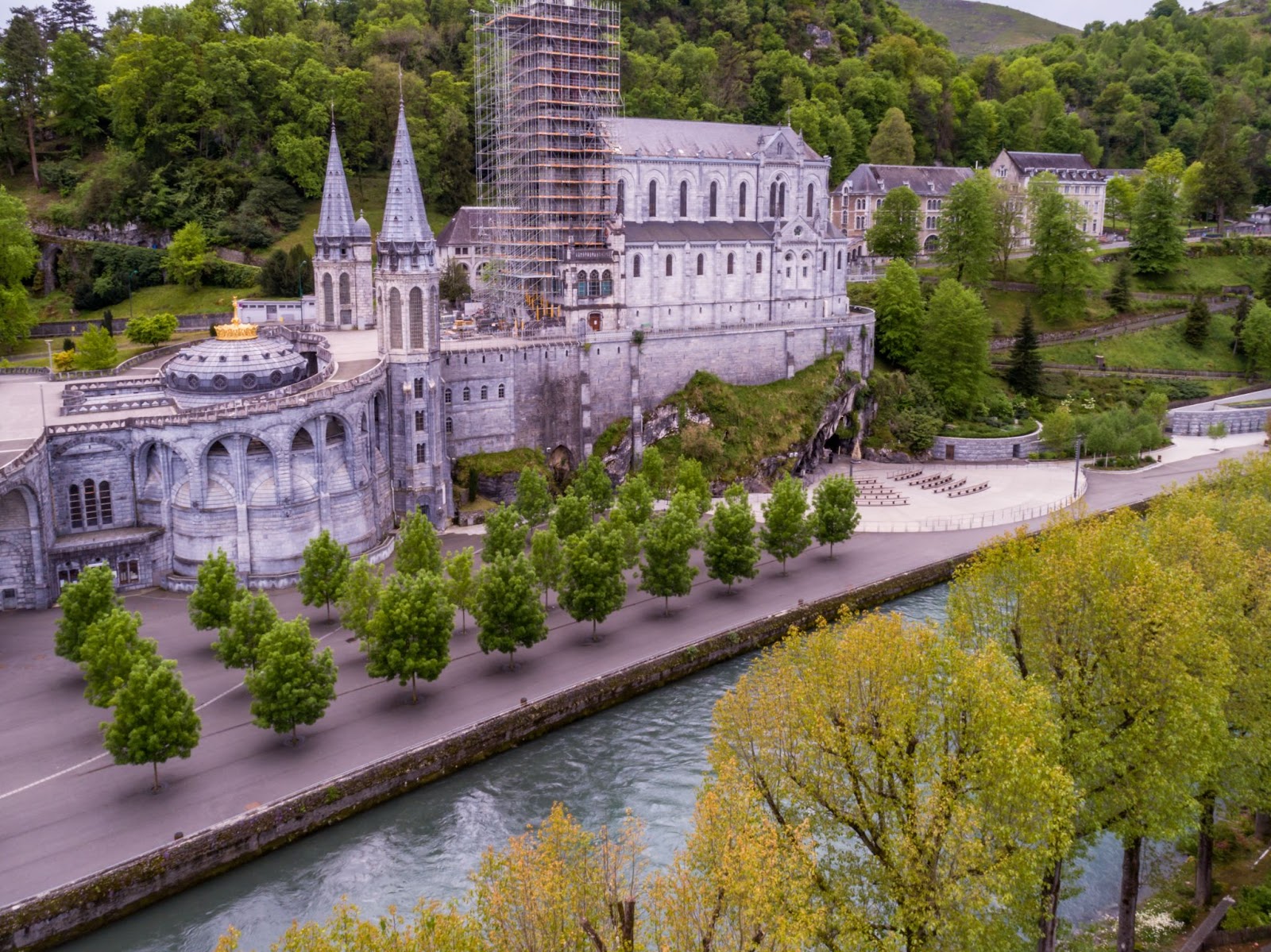 Pilgrims couldn’t visit Lourdes. So a drone photographer took Lourdes ...