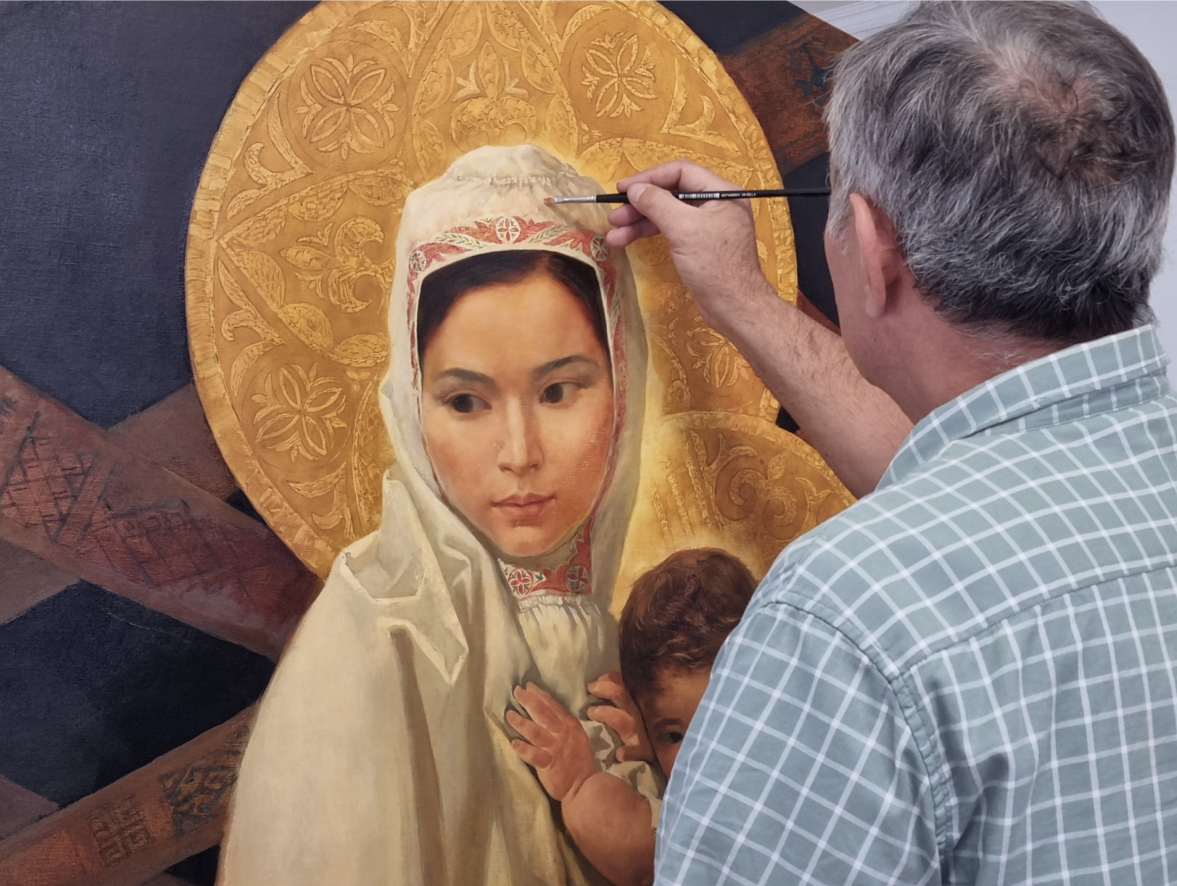 Artist paints Kazakh Mary and Child for only Marian shrine in Kazakhstan