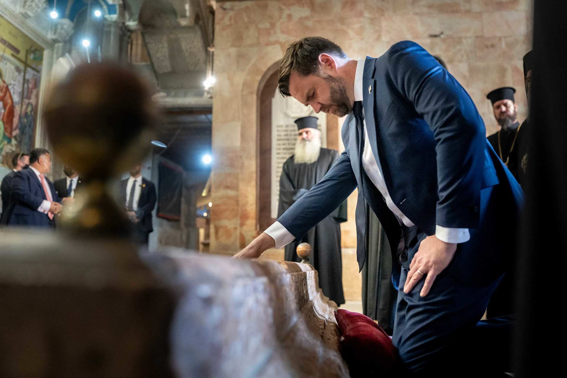 U.S. Vice President JD Vance attends Mass at Jerusalem’s Church of the ...
