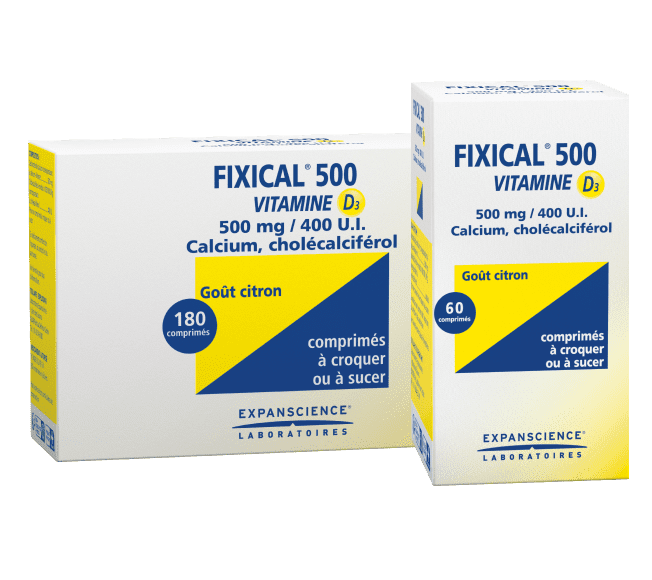 Fixical® 500 mg & Vitamin D3 400 UI: 60 or 180 medicine calcium & D3 ...